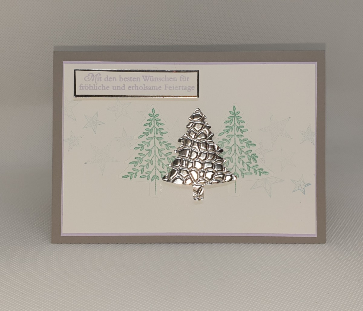 Weihnachtskarte Tanne und Karos – Doro stempelt – Handgemachte Karten